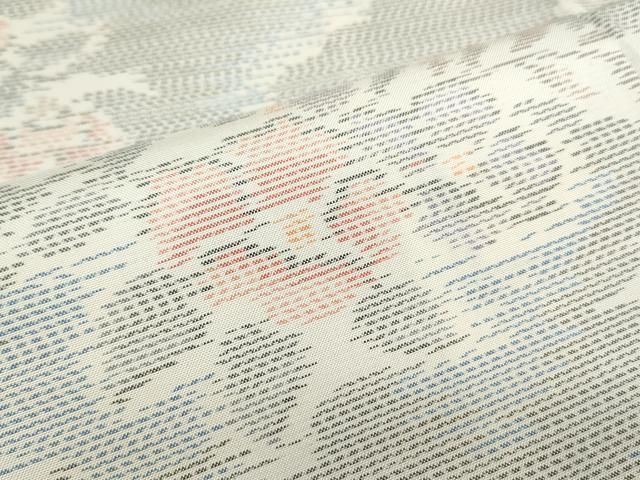 平和屋着物○本場大島紬 白大島 雲重ね枝花文 正絹 逸品 CAAS0313th