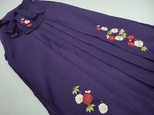 平和屋着物○女性 行灯袴 総刺繍 花唐草文 高麗納戸色 卒業