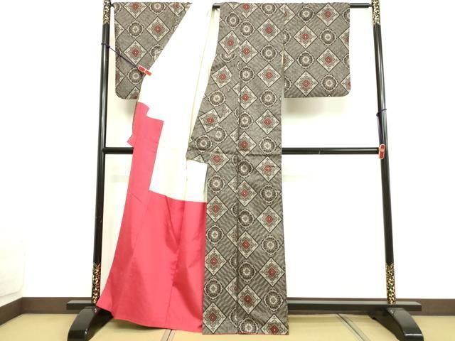 平和屋着物●男性　馬乗り袴　紬地　抽象文様　正絹　逸品　DAAY5252ud 平和屋着物○男性 馬乗り袴 紬地 抽象文様 正絹 逸品 DAAY5252ud 平和屋