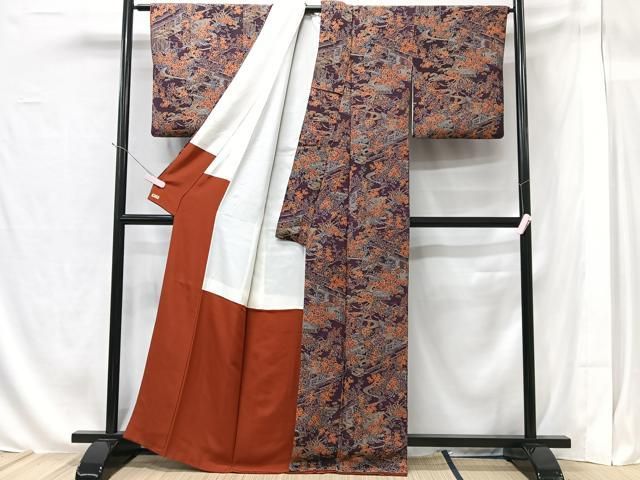 平和屋着物□上質な小紋 型染め 舞花文 三越扱い 逸品 DAAI3553tw