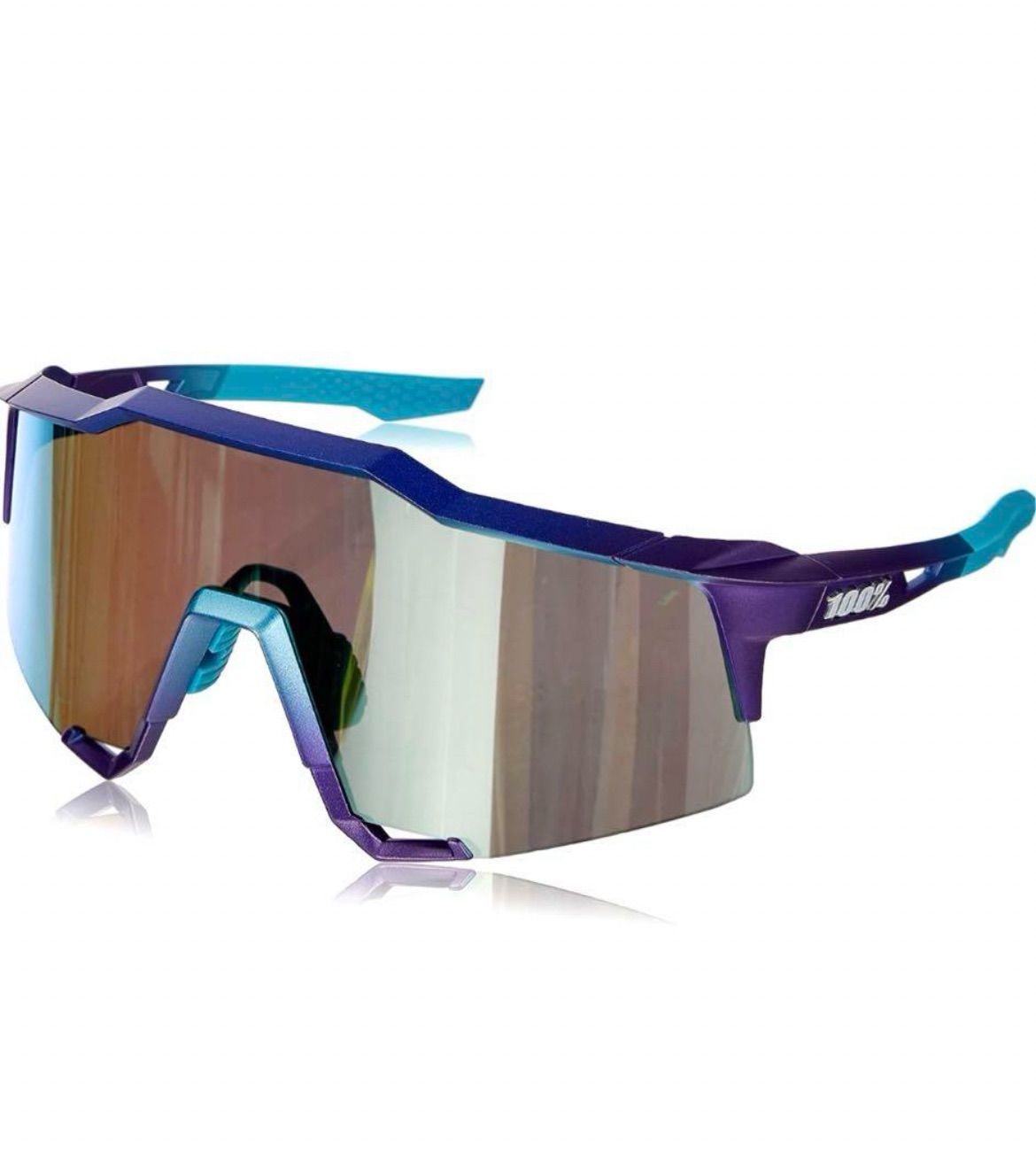 100% SPEEDCRAFT(R)Matte Metallic Into the Fade Blue Topaz Multilayer Mirror Lens + Clear Lens ...