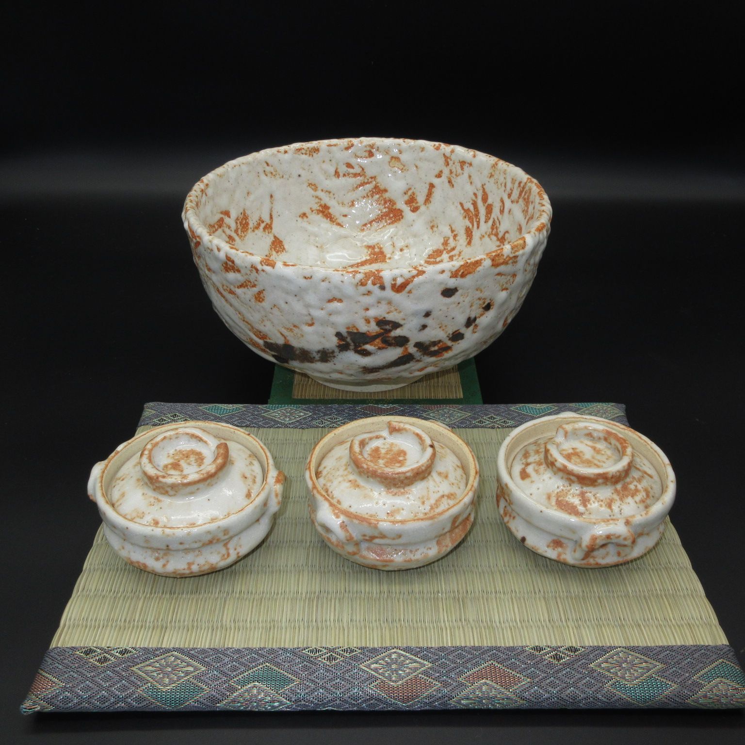 ☆陶器 瀬戸物 美濃焼 清山窯 志野 大鉢 中鉢 小鉢 珍味入れ ☆陶器 瀬戸物 美濃焼 清山窯 志野 大鉢 中鉢 小鉢 珍味入れ