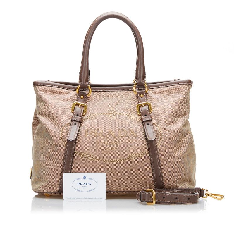 プラダ ハンドバッグ ショルダーバッグ 2WAY BN2832 カーキ ブラウン キャンバス レザー レディース PRADA【1-0090844】 - メルカリ