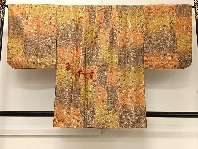 平和屋着物□道中着 寿光織 草花文 正絹 逸品 CAAW2317ua