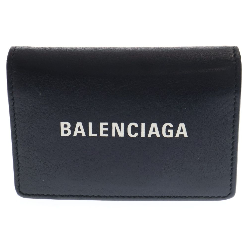 BALENCIAGA (バレンシアガ) ロゴ レザーカードケース 名刺入れ ブラック 505043 - メルカリ
