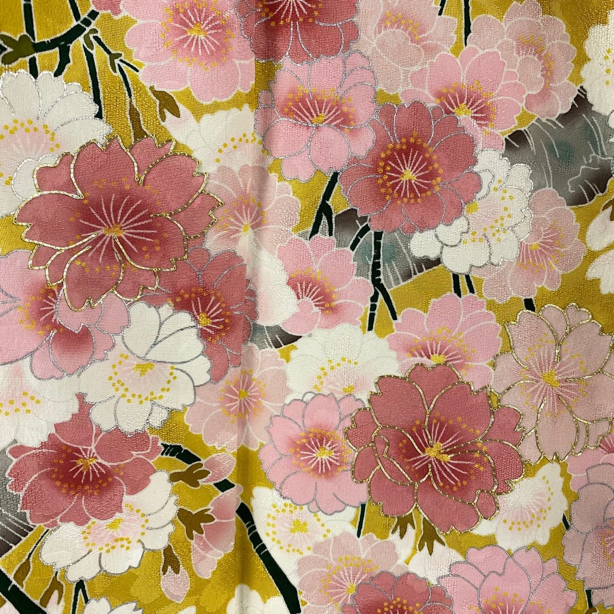 平和屋着物○創業460年・千總 振袖 駒刺繍 鳳凰花文 金彩 西武百貨店