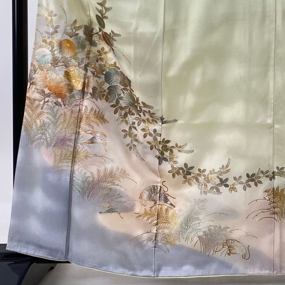 平和屋着物○創業460年・千總 訪問着 絞り 蔦の葉文 金彩 三越扱い