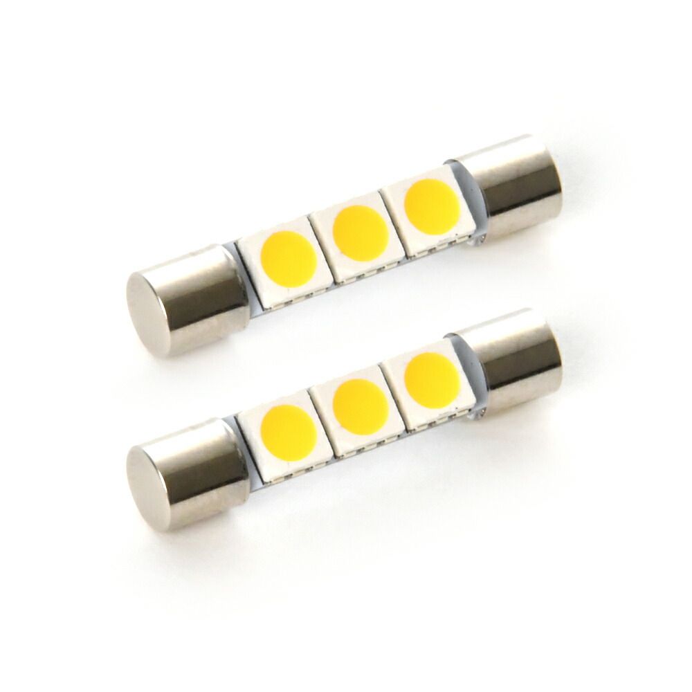 BM系 レガシィB4(レガシー) H21.5- 電球色 暖色 ウォーム バニティランプ 2個 T6.3×31mm 3chip SMD LED ...
