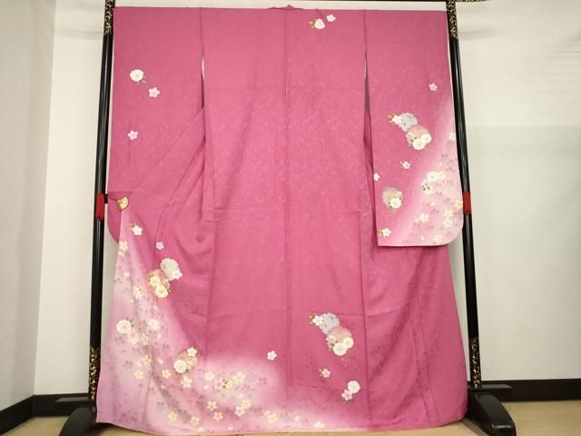 平和屋着物○豪華振袖 雪輪花文 暈し染め 金彩 正絹 逸品 AAAZ7202ck