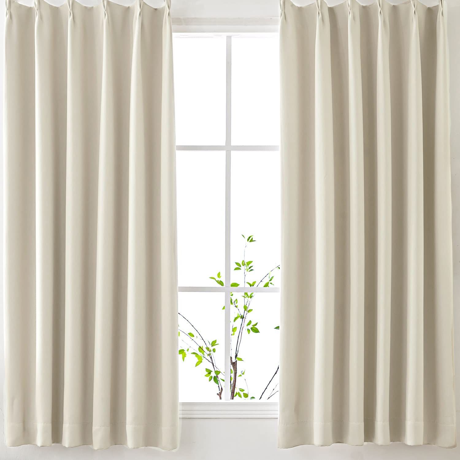 AIFY カーテン 2枚セット 99.9%以上遮光 小窓 ドレープカーテン UVカット 形態記憶加工済み 断熱 節電対策 昼夜目隠し 保温 おしゃれ 洗える 洗濯機対応 カーテン2枚 幅 ...