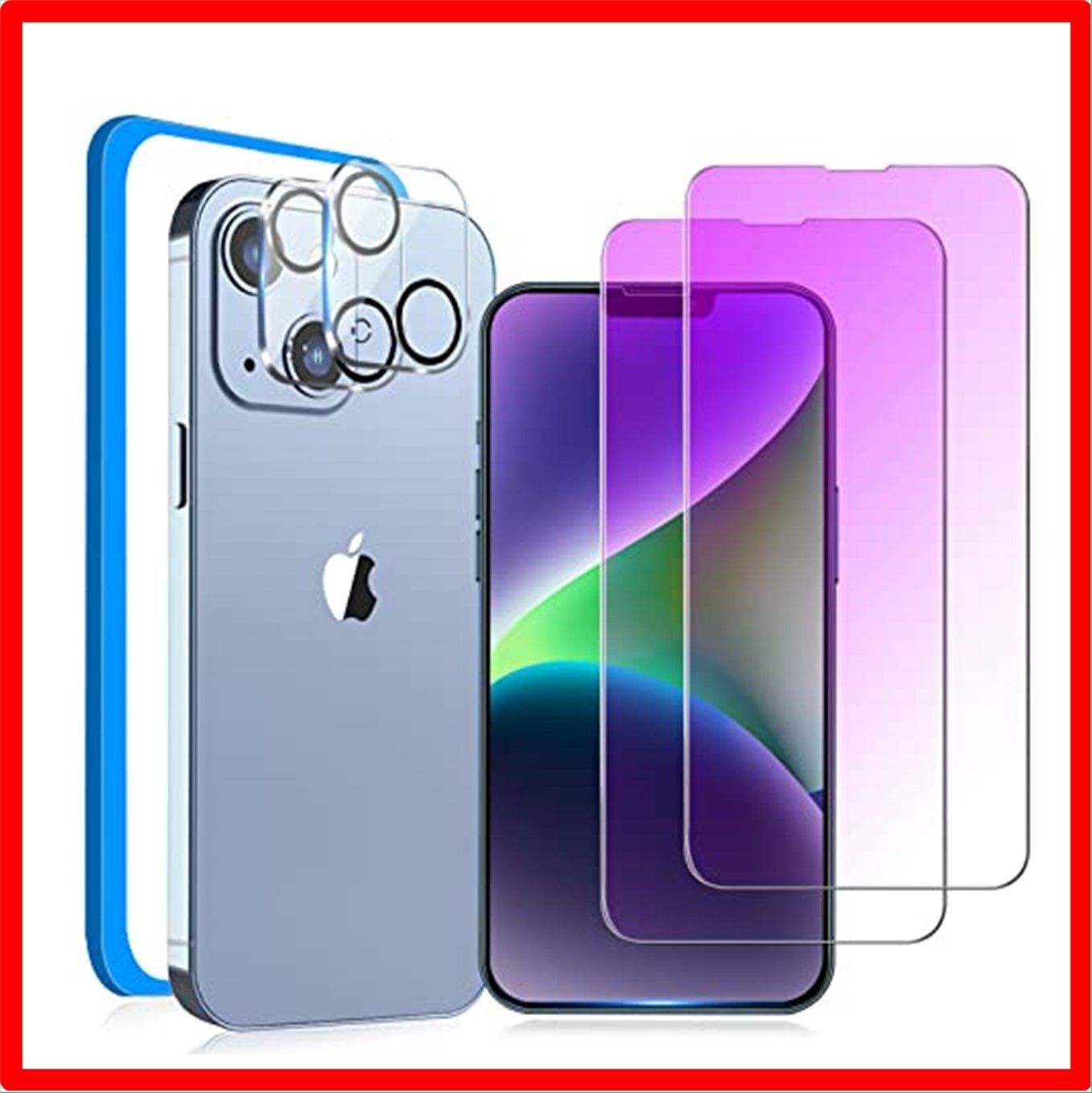 【送料無料】 iPhone 14_ブルーライト（極薄タイプ） 【ブルーライト】iPhone14 ガラスフィルム[2枚]iPhone14 カメラフィルム[2枚] - メルカリ