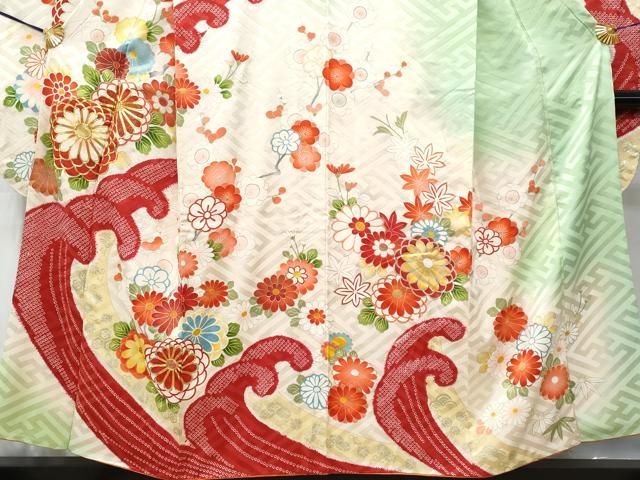 平和屋着物○豪華振袖 駒刺繍 絞り 枝花文 金彩 正絹 逸品 CAAW3629vf