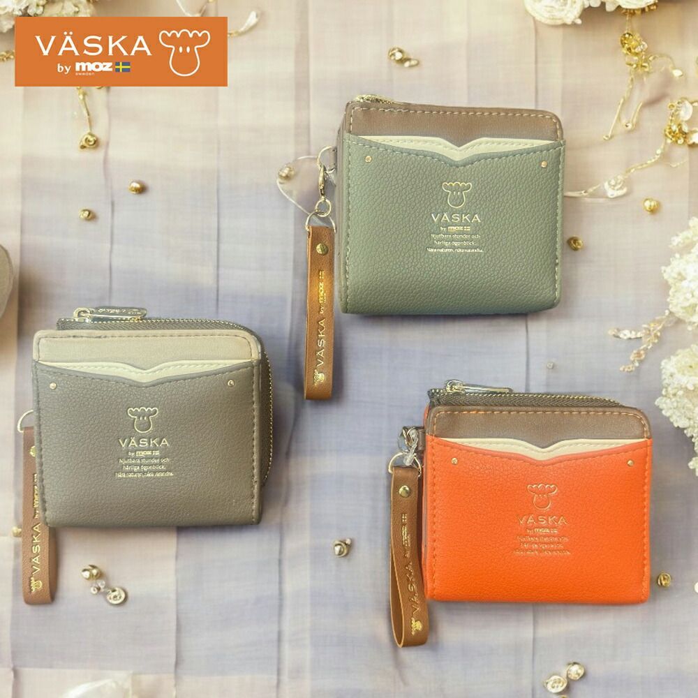 VASKA by moz ベスカバイモズ シルフィー L字ファスナーコンパクト財布 モズ モズ財布 moz VASKA ヘラジカ 財布 二つ折り財布 コンパクト財布 折り財布 サイフ 多機能 ...