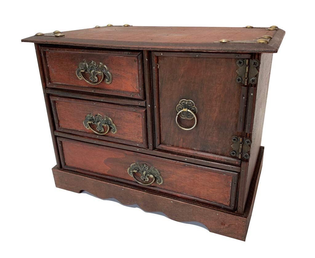 【新品・即日発送】ビンテージ加工 アクセサリー 収納箱 ミニタンス 宝石箱 ケース 宝箱 アンティーク調 木製 AT33 小物入れ ジュエリーボックス (Aタイプ) Anberotta - メルカリ