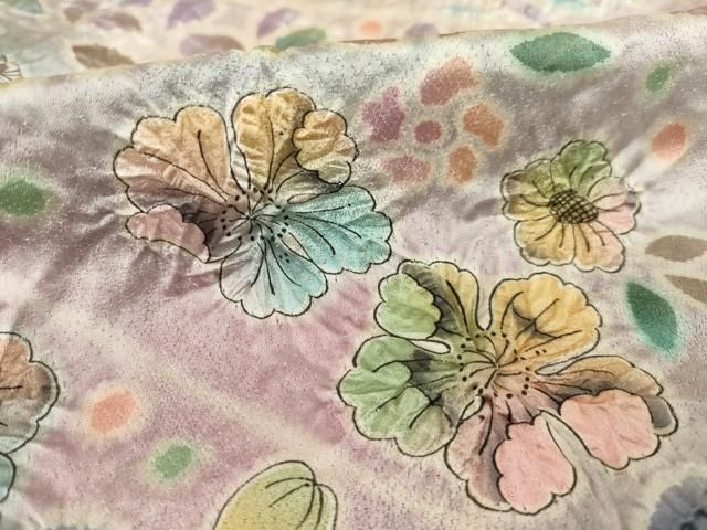 平和屋着物○伯河貞雄 訪問着 辻が花 絞り 暈し染め 銀通し地 正絹