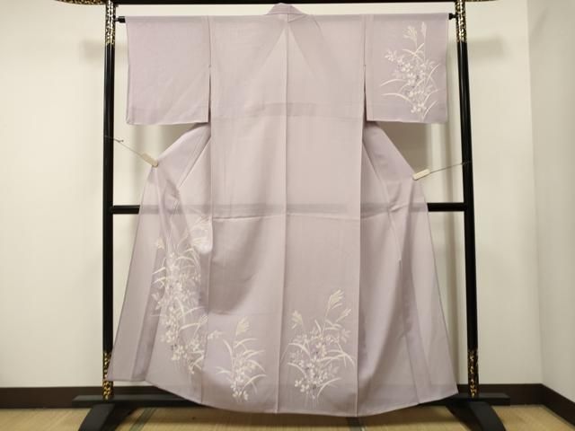 平和屋本店□極上 夏物 訪問着 絽 作家物 総刺繍 枝花文