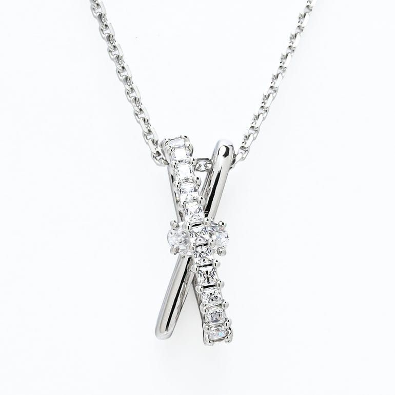 スワロフスキー SWAROVSKI ネックレス Hyperbola ペンダント ツイスト クリア シルバー レディース 5689723 - メルカリ