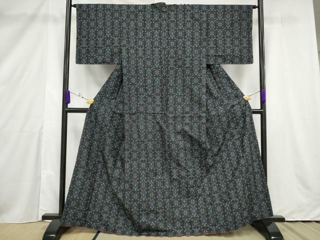 平和屋着物□上質な紬 幾何学文 正絹 逸品 AAAU8759jd