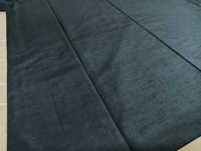 平和屋着物○男性 紬 アンサンブル 色無地 深縹色 正絹 逸品
