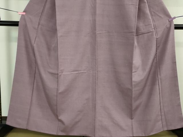 平和屋着物□極上 本場結城玉紬 結織苑 草木染 色無地 紅藤色 証紙付き
