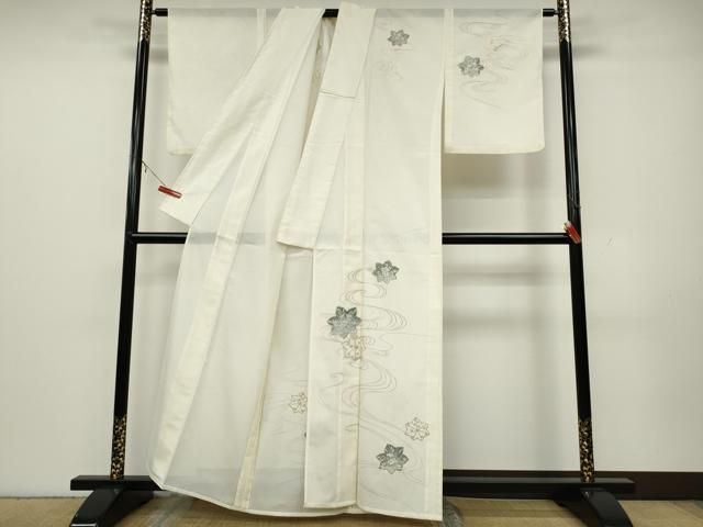 平和屋着物＊夏物 小紋 絽 草花文 洗える着物 AAAX6779st