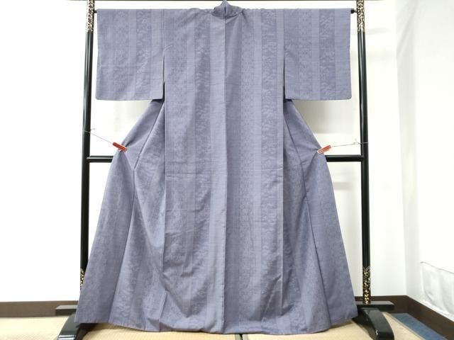 平和屋着物○本場結城紬 重要無形文化財 100亀甲 麻の葉文様 正絹 逸品