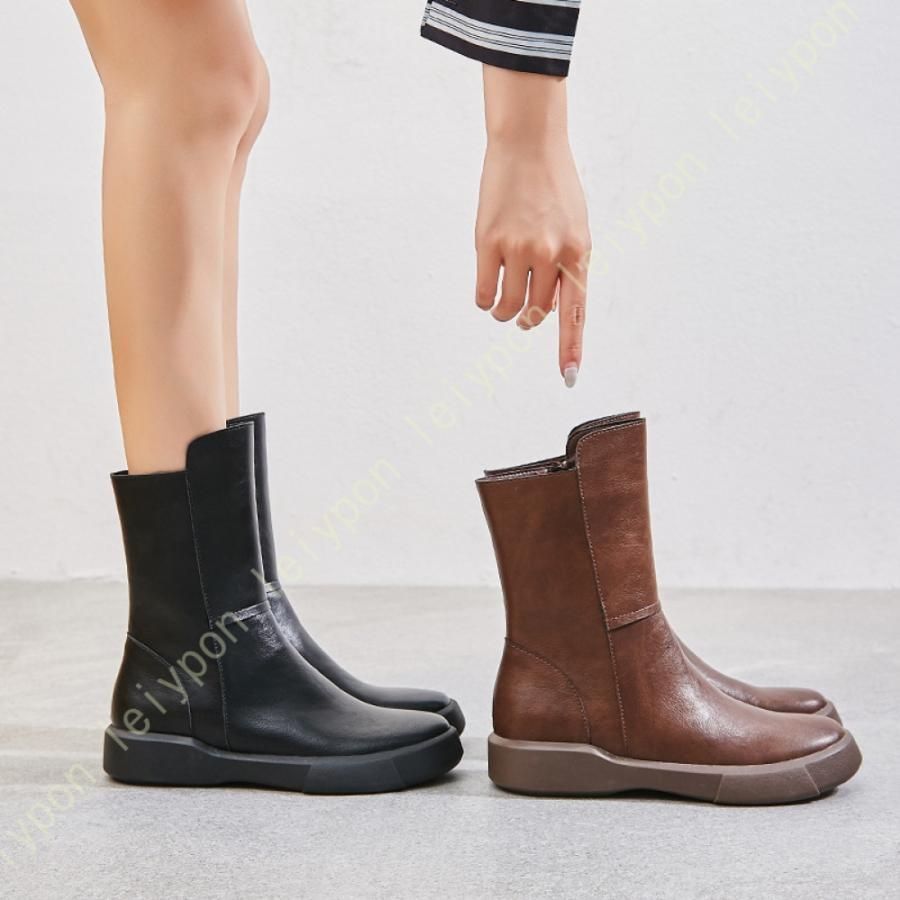 ショートブーツ 本革 レディース 防水 防寒 エンジニアブーツ 大きい