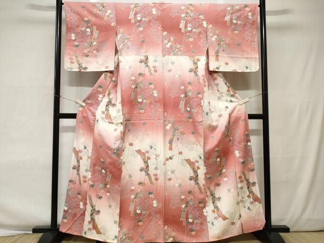 平和屋着物□上質な小紋 霞文 暈し染め 正絹 逸品 BAAS6003fc