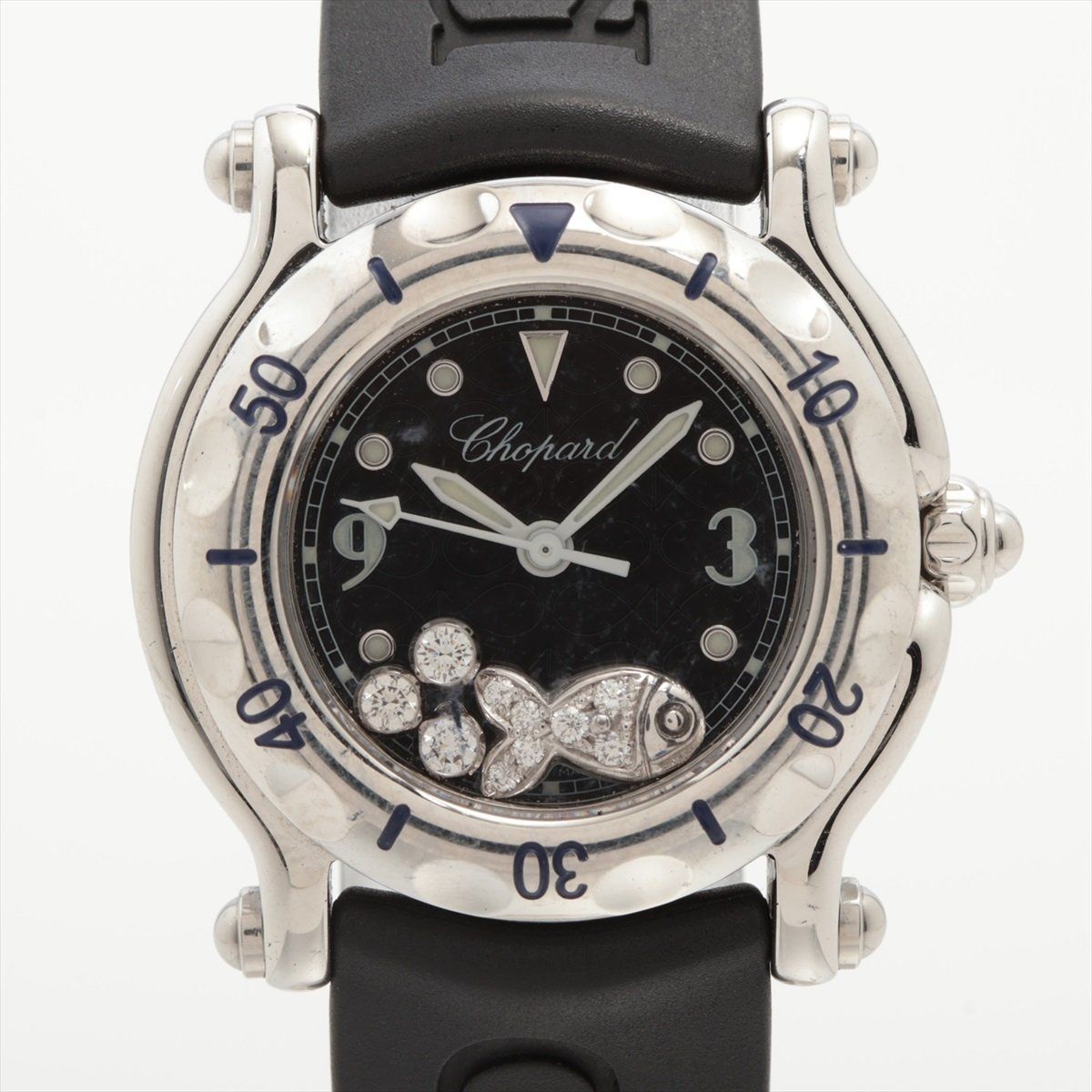 Chopard ショパール 27/8923 ハッピースポーツ ハッピーフィッシュ ブラック 腕時計 レディース ダイヤ - メルカリ