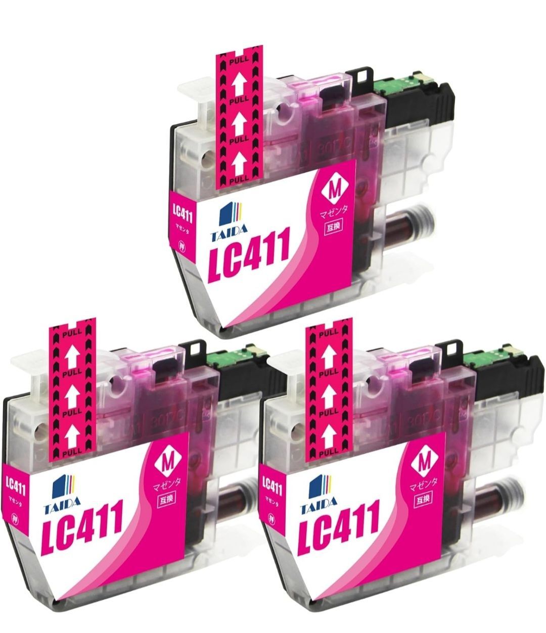 ★LC411M LC-411 3個セット ブラザーインクカートリッジ LC411 マゼンタ 互換インク 対応機種: Brother DCP-J926N MFC-J904N MFC-J739DN ...