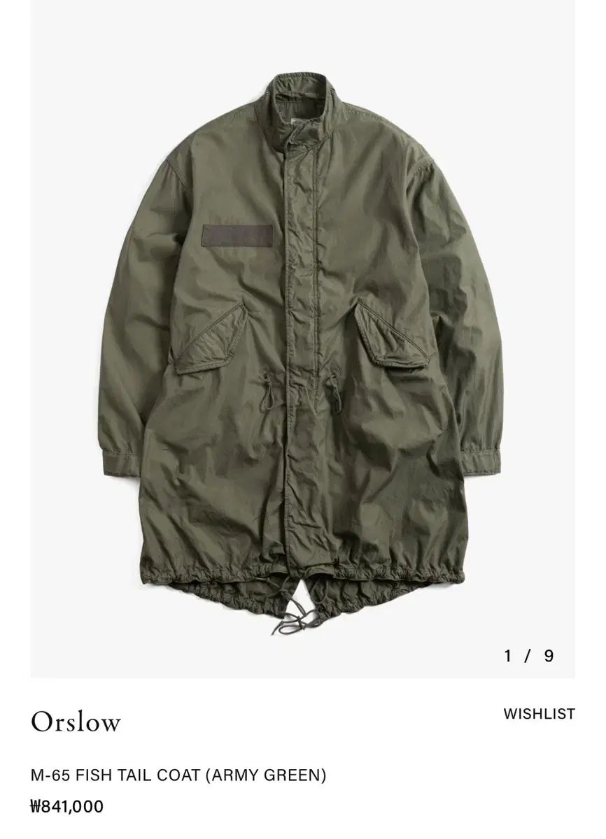 【雷市場（ポンジャン）商品韓国直送】 orSlow(オアスロウ) orslow M65 フィッシュテイルパーカー 3 サイズ モッズコート - メルカリ