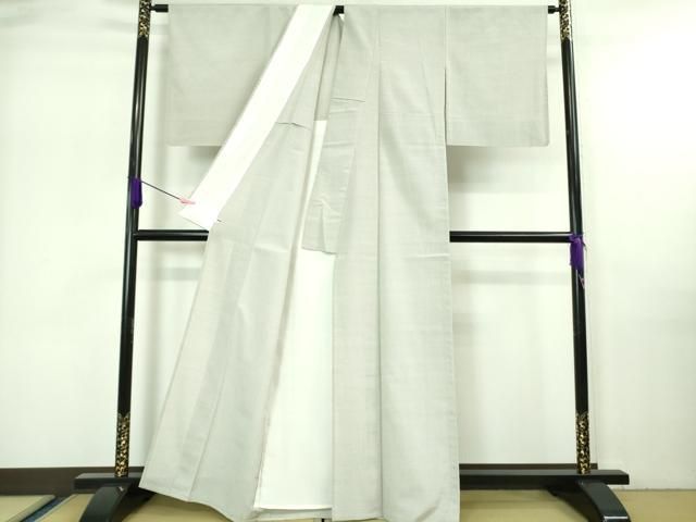 平和屋着物▽本塩沢 単衣 間道 正絹 逸品 AAAZ9641fy