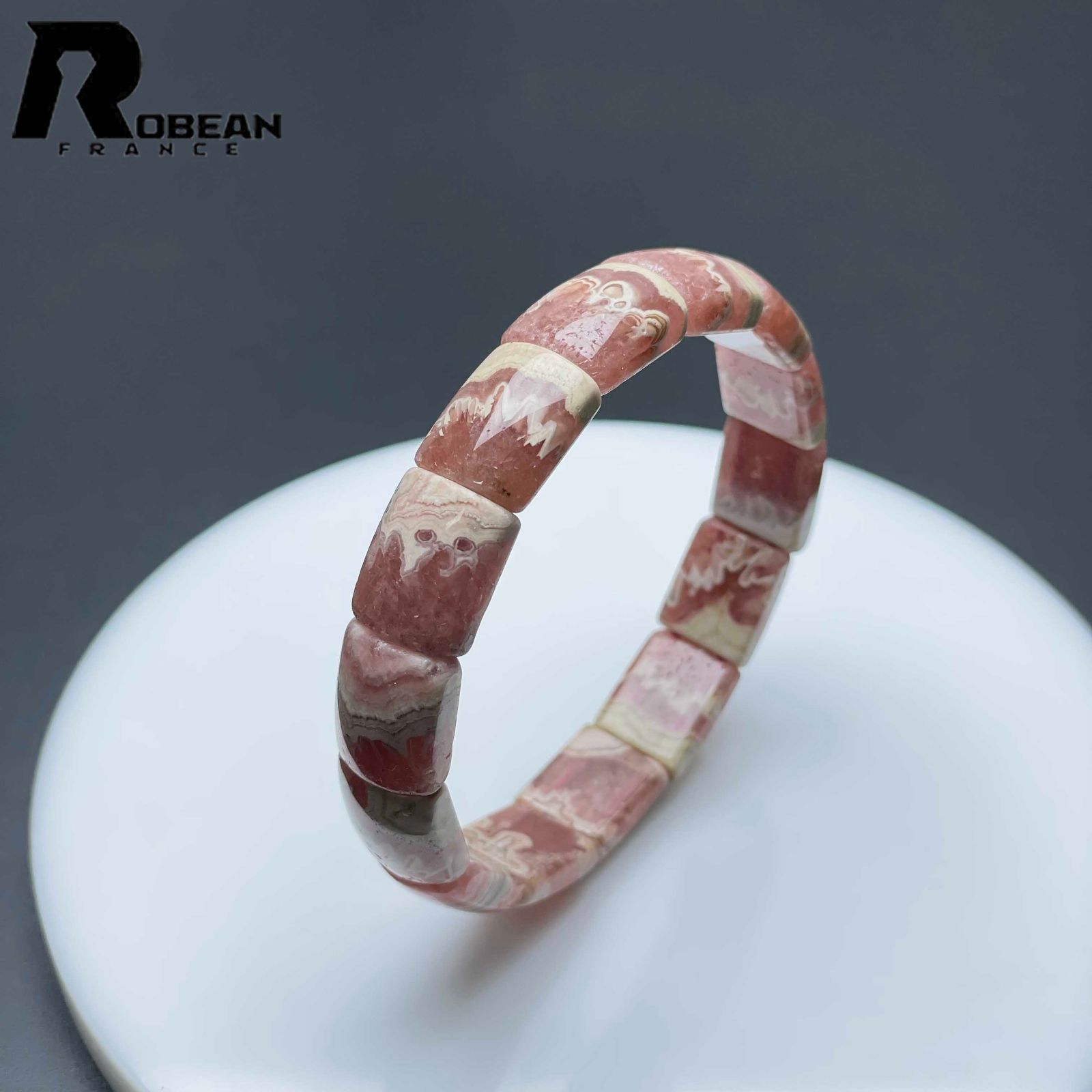 絶賛 EU製 定価12万円★ROBEAN・インカローズバングル★ブレスレット パワーストーン 天然石 プレゼント バラ色 プレゼント 7*5 ...
