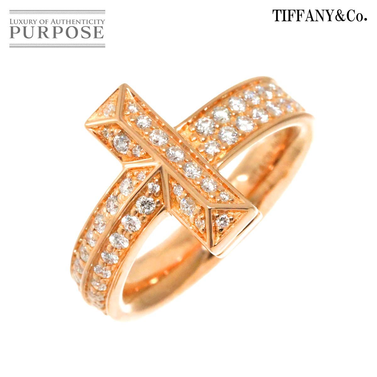 ティファニー TIFFANY&CO. Tワン 12号 リング ダイヤ 0.54ct K18 PG ピンクゴールド 750 指輪 Harmony Diamond Ring 90267664 - メルカリ