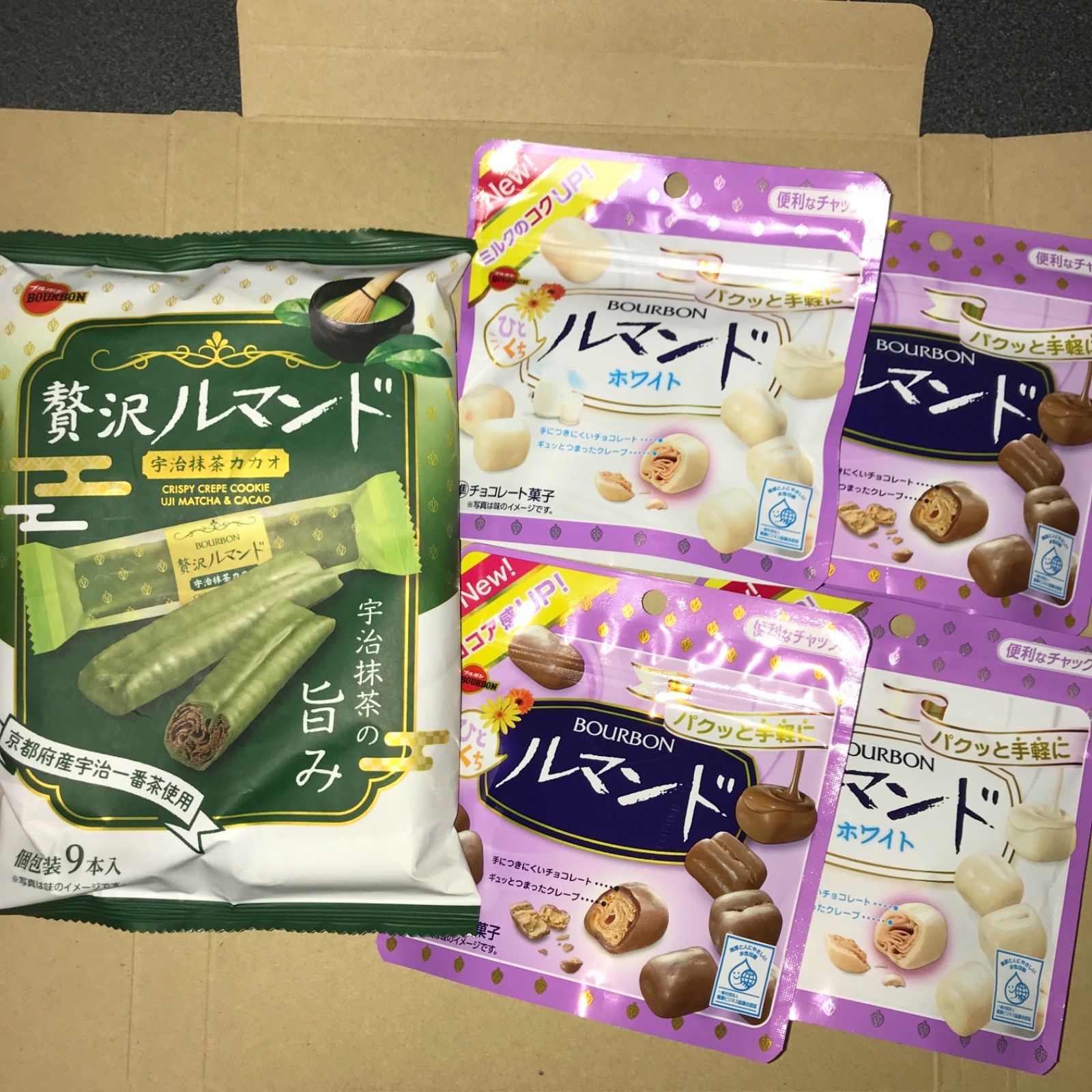 ブルボン 贅沢ルマンド宇治抹茶1袋・ルマンドチョコ2袋・ルマンドホワイト2袋 - スマイリー堂 - メルカリ