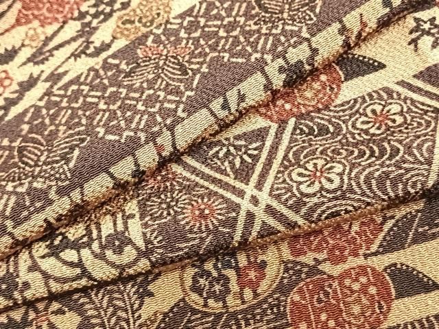 平和屋着物□上質な小紋 枝葉文 暈し染め 正絹 逸品 AAAZ5661nf