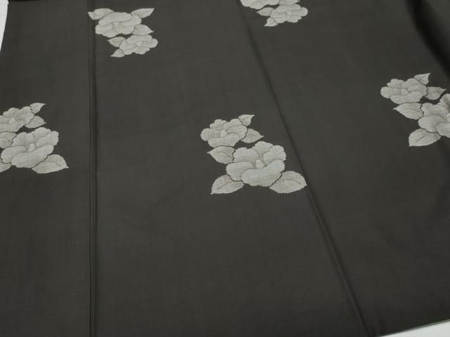 平和屋着物●本場大島紬　9マルキ　泥染め　地空き　椿　正絹　逸品　CAAR8170vf 平和屋着物○本場大島紬 9マルキ 泥染め 地空き 椿 正絹 逸品