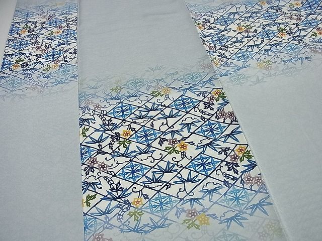 期間限定セール30％off○最高級 城間栄順 本場琉球紅型 訪問着 菱草花