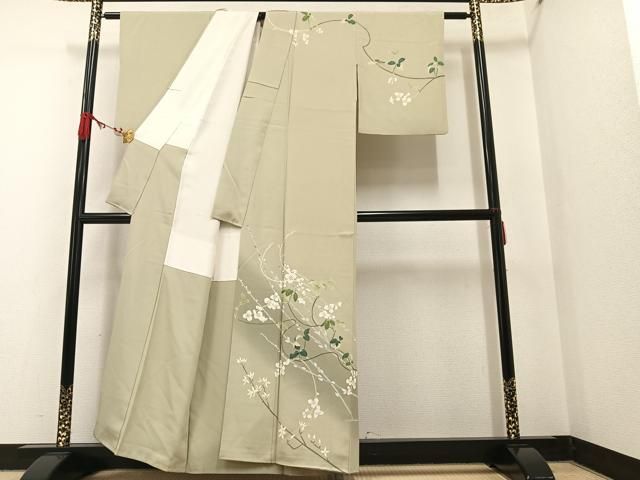 平和屋着物○京加賀糸目友禅作家 山崎巌 訪問着 枝花文 暈し染め 正絹