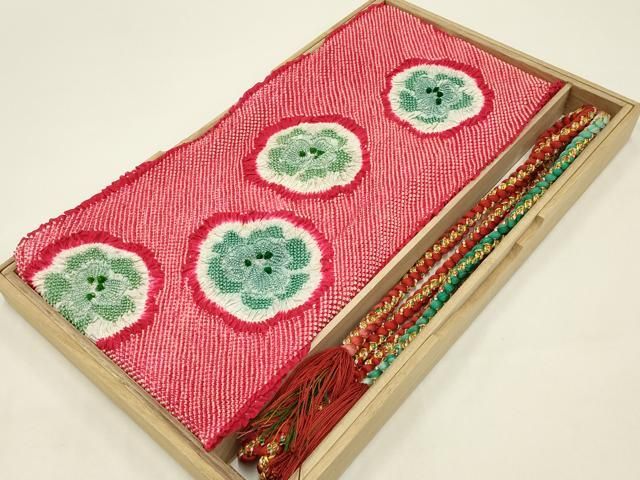 平和屋本店○和装小物 帯締め・帯揚げセット 高麗組 綾出し 舞花文 暈