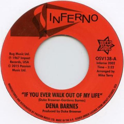 ジャマイカ7” Dena Barnes / Dena Barns If You Ever Walk Out Of My Life / Who Am I OSV138 Outta Sight ...