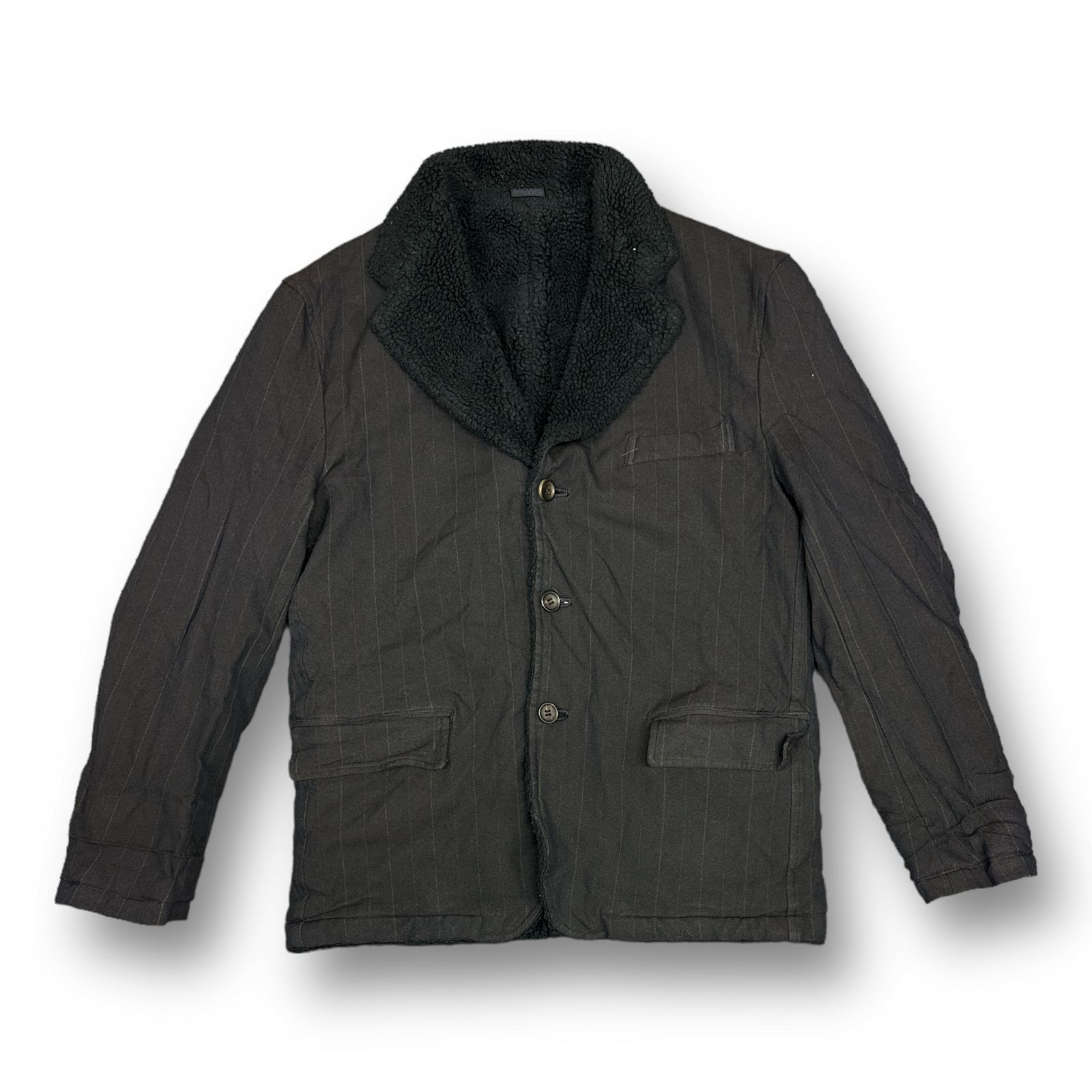 COMME des GARCONS HOMME 05AW 裏地ボア ストライプジャケット コムデギャルソンオム AD2005 HP-J051 S 57405A - メルカリ