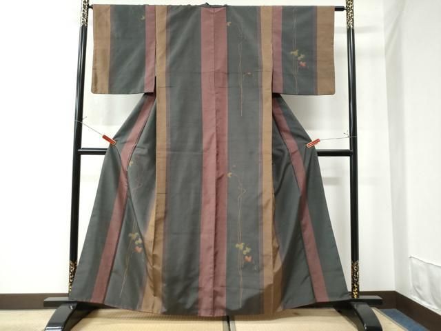 平和屋着物●京の名門・菱屋六右ェ門　紬　訪問着　平安人物文　正絹　逸品　DAAY5654ud 平和屋着物○京の名門・菱屋六右ェ門 紬 訪問着 蔦