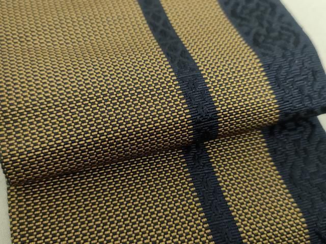 平和屋着物○男性 本場筑前博多織 角帯 霞文 証紙付き 正絹 逸品
