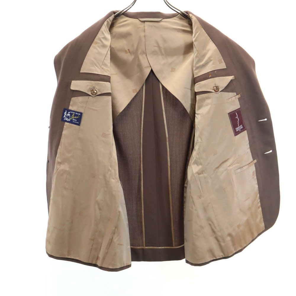 カスタムテーラーオオミヤ ジバンシー生地 スーツ 上下セットアップ ブラウン CUSTOM TAILOR OMIYA メンズ カスタムテーラーオオミヤ ジバンシー生地 スーツ 上下 セットアップ