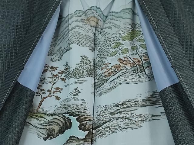 平和屋本店■極上　男性　本場大島紬　アンサンブル　キングサイズ　長羽織　100亀甲　総詰め　逸品　未使用　DZAA6394kh5 平和屋本店□極上 男性 本場大島紬 アンサンブル キングサイズ 長羽織