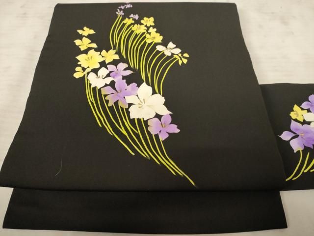 平和屋着物○塩瀬 つけ帯 手描き 地紙槍梅 金彩 正絹 逸品 DAAU5544ps