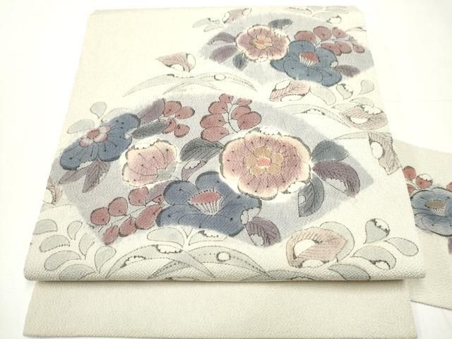 平和屋着物○塩瀬 九寸名古屋帯 絞り 辻が花 鬼しぼ縮緬 正絹 逸品