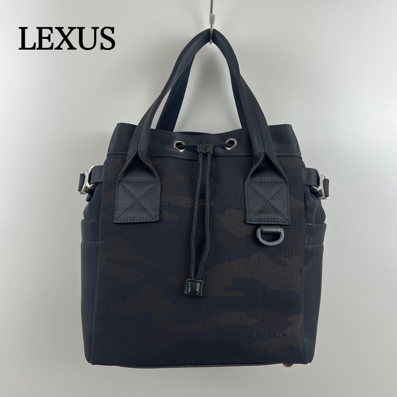 LEXUS camo tote bag レクサス トートバッグ ハンドバッグ マルチポケット ドローコード カモフラ 迷彩 - メルカリ