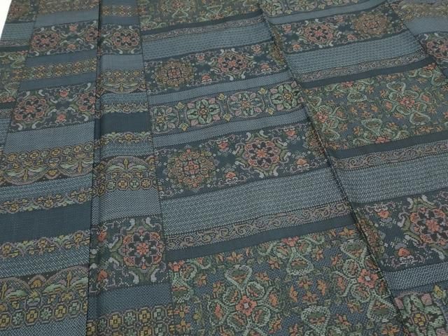 平和屋着物○本場大島紬 9マルキ 横段吉祥文 正絹 逸品 CAAS9381th